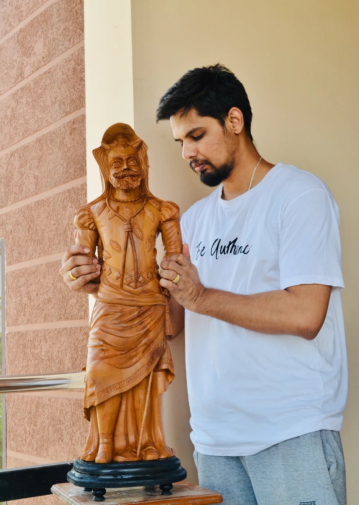 The Sandalwood Carved Double Statue of Mephistopheles & Margaretta ...